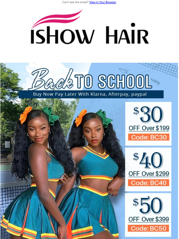 Ishow Hair: Back to School- Up to 15% Off | Milled