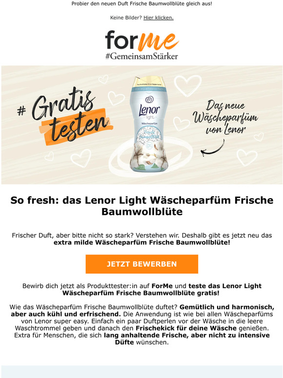 Oral-B: Hi —, teste jetzt das neue Lenor Light Wäscheparfüm! | Milled