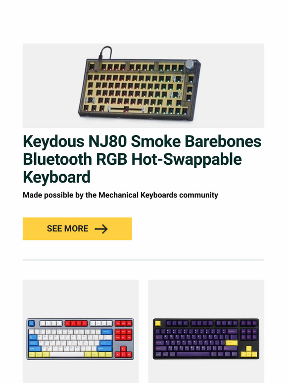Drop: Keydous NJ80 Smoke Barebones Bluetooth RGB Hot-Swappable Keyboard ...