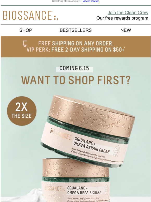 Biossance: Unlock early access to this MEGA launch 🔑 | Milled