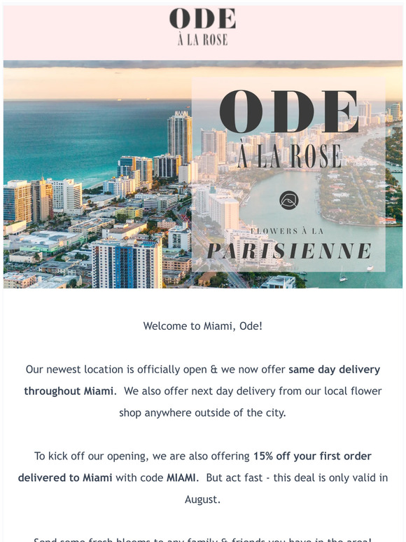Ode à la Rose: Same Day Delivery in Miami! | Milled