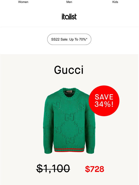 Italist: -$372 Off New Gucci Preppy Sweater | Milled