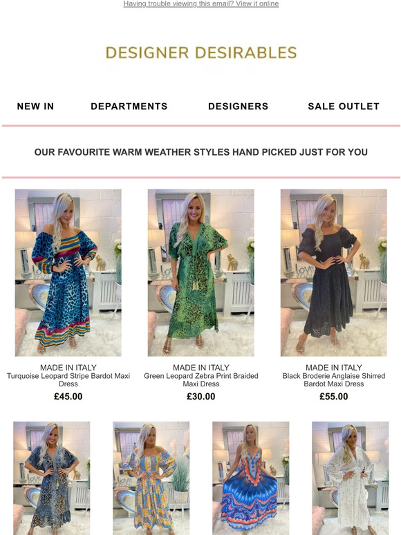 Designer Desirables: 🔥 Our Favourite Warm Weather Styles Hand Picked ...