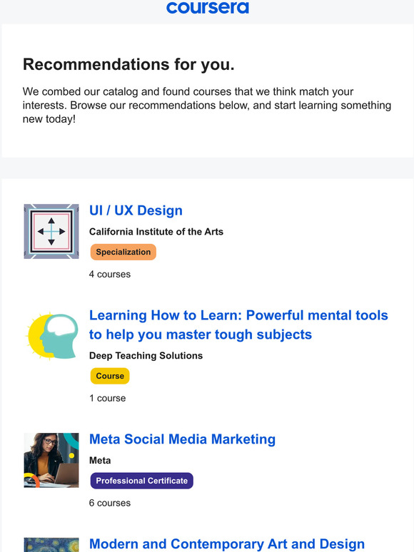 Coursera: Recommended: UI / UX Design | Milled