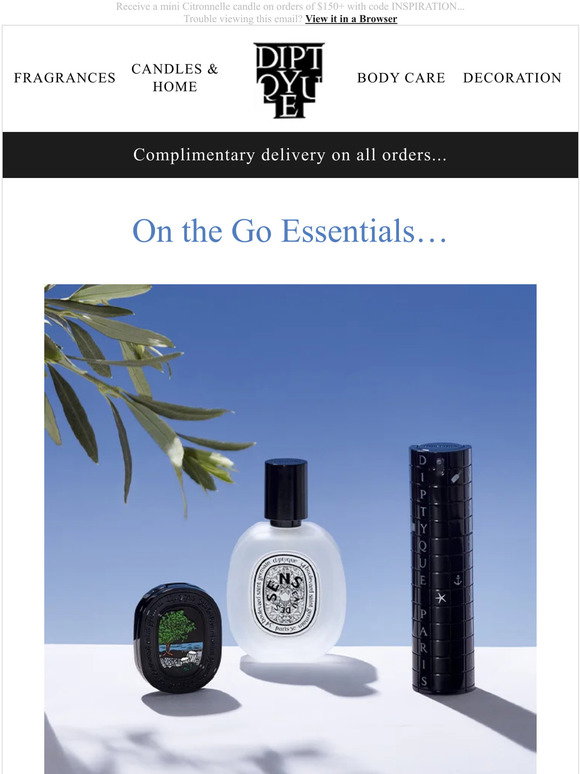Diptyque: Essentials to refresh on the go... | Milled
