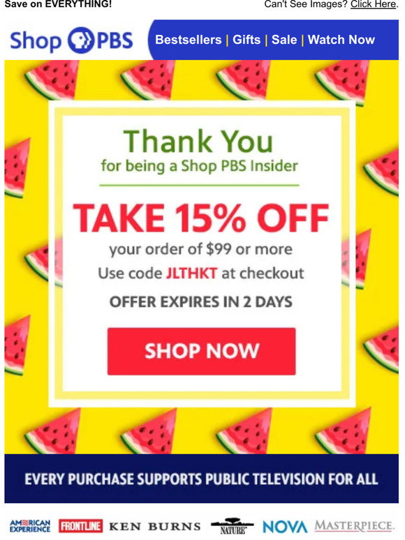 Shop.PBS.org: For Shop PBS Insiders Only… | Milled
