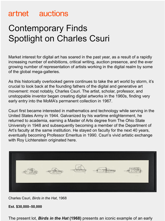 Artnet: Charles Csuri: Early Pioneer of Digital Art | Milled