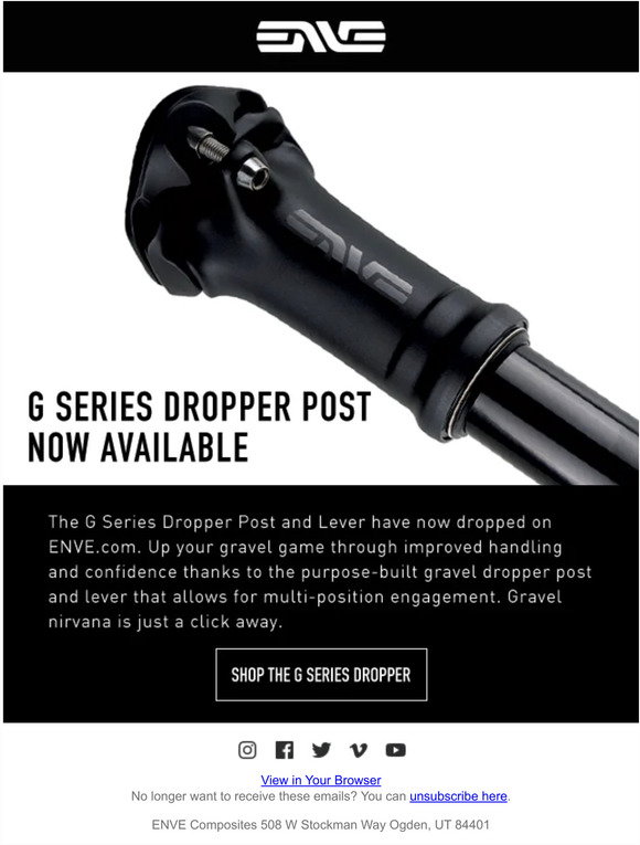 ENVE Composites: Dropper Post and Lever Now Available | Milled