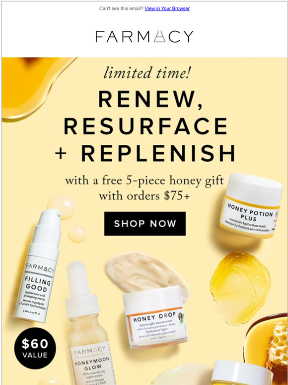Farmacy Beauty: Get $60 worth of free 🍯 skincare | Milled