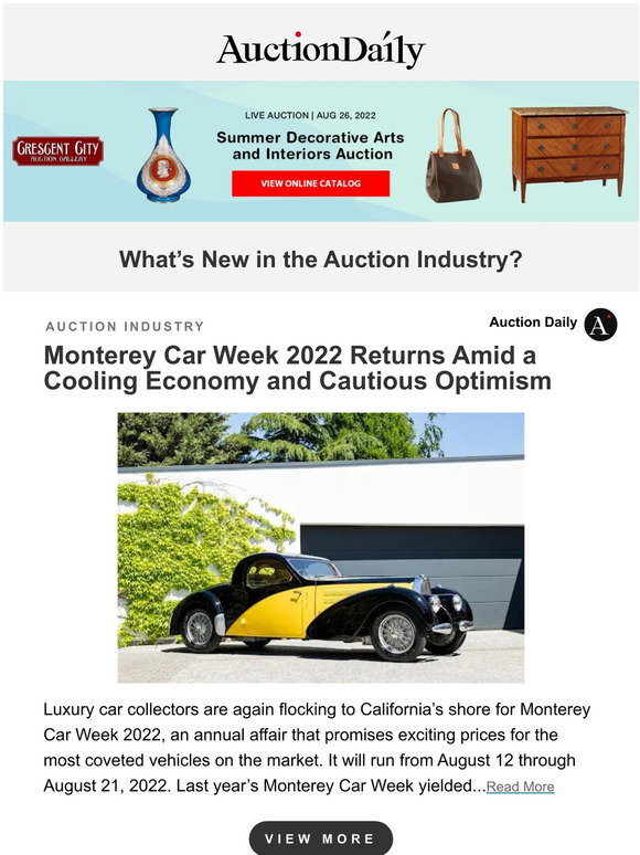 Auction Daily: Monterey Car Week 2022 Returns Amid a Cooling Economy ...