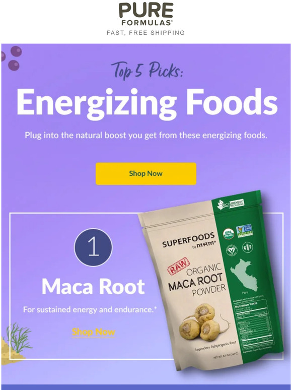 PureFormulas: Power up with our 5 best energy-boosting foods | Milled