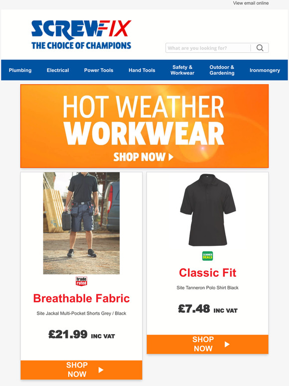 Screwfix: Hot Weather Workwear | Milled