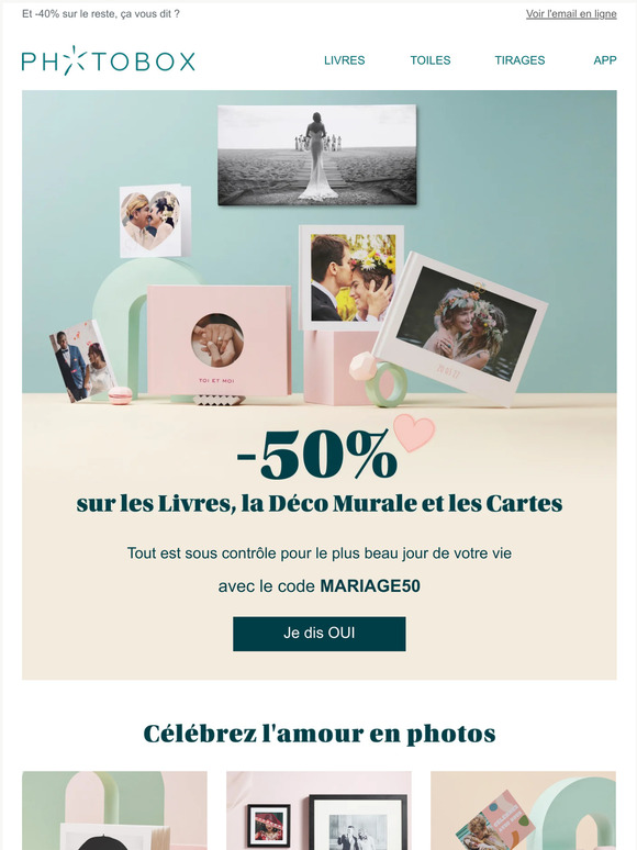 PhotoBox: -50% sur les Livres, la Déco et les Cartes 👰🤵🏽 | Milled