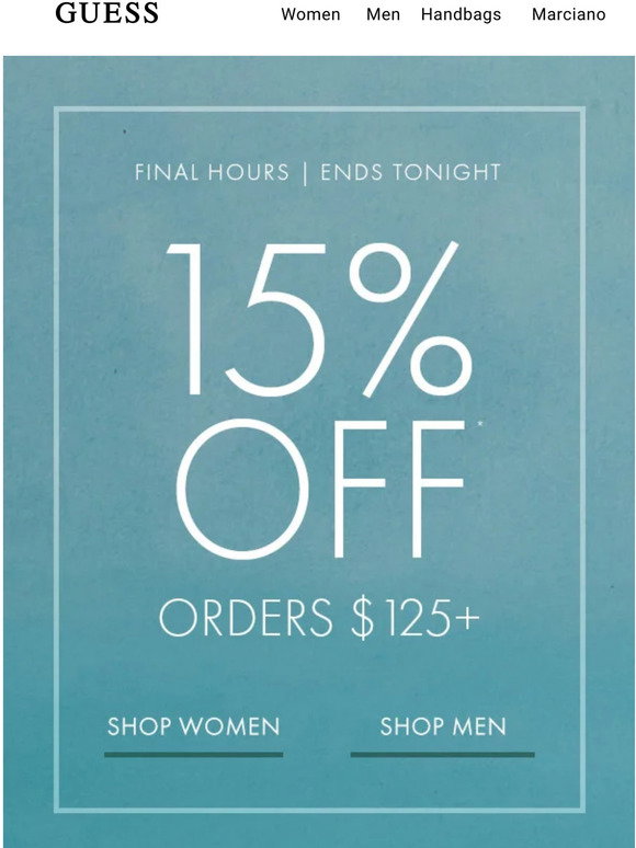 GUESS?: Final Hours: 15% Off Your Order | Milled