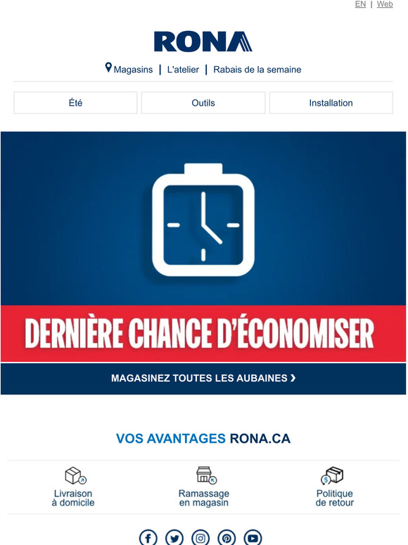RONA: Les rabais de la semaine prennent fin aujourd'hui | Milled