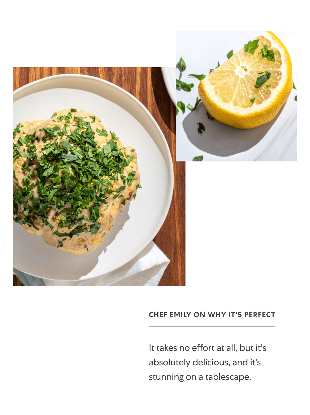 Tovala: Chef Emily's recipe for Whole-Roasted Cauliflower. | Milled