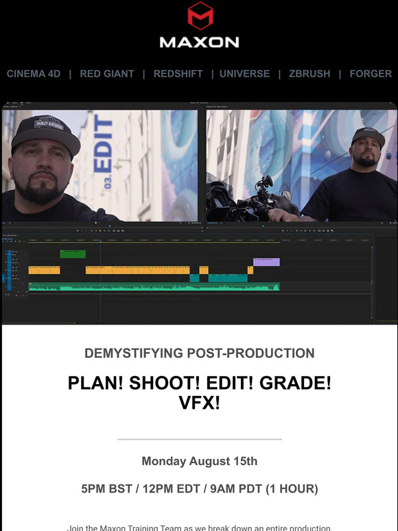Maxon: ️FREE TRAINING | Mondays in August - Demystifying Post ...