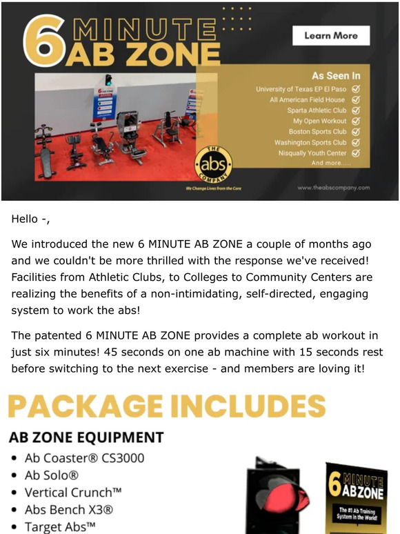 The Abs Company: The 6 Minute Ab Zone is a hit! | Milled