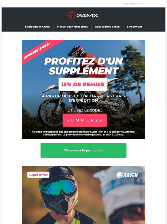 24MX: 💥 Le code de réduction de 15% expire bientôt ! | Milled