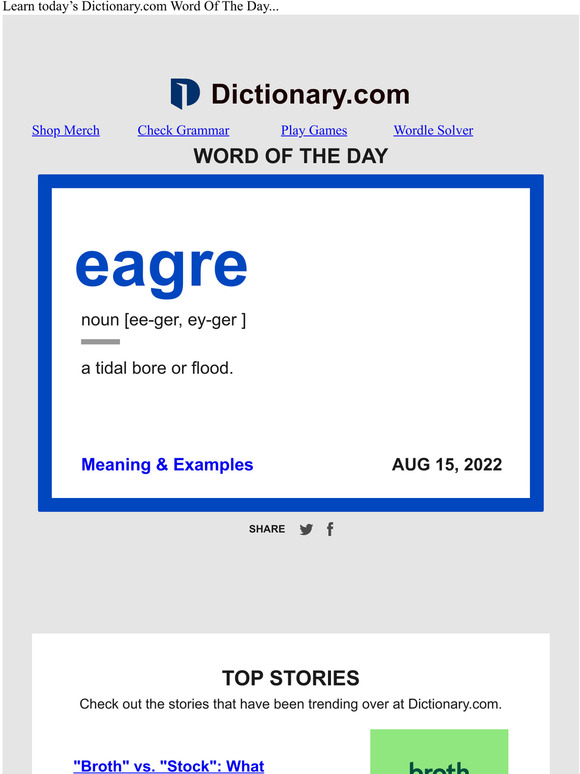 Dictionary.com: eagre | Word of the Day | Milled