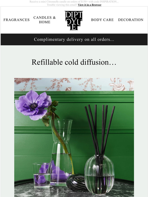 Diptyque Paris: Cold diffusion for a fresh home… | Milled
