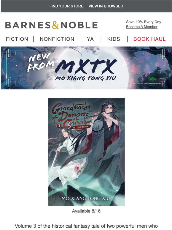 Barnes & Noble: Do you have the latest MXTX volume in your TBR pile? 📚 ...