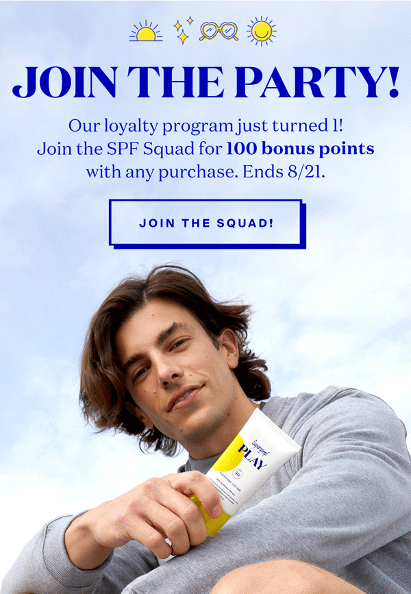 Supergoop: 100 bonus rewards points?! Join the Squad! | Milled