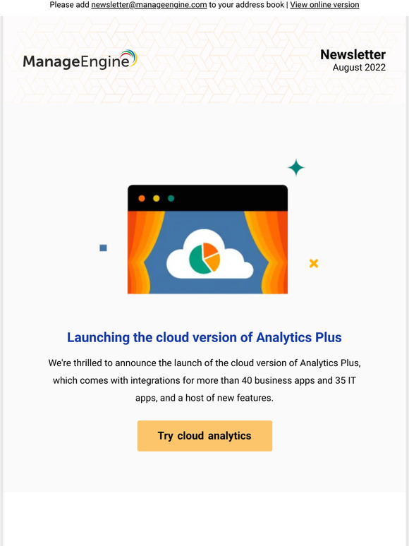 ManageEngine: Analytics Plus is now available in the cloud! | Milled