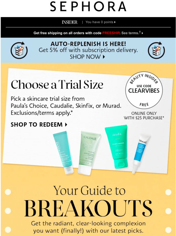 Sephora: Here’s something great from Sephora...We’re letting you pick 1 ...
