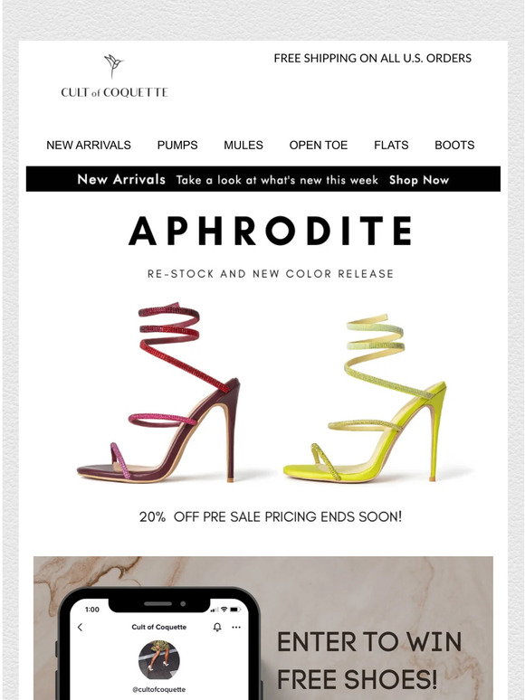 Cult of Coquette: Aphrodite Shoes Are Back in New Colors! | Milled