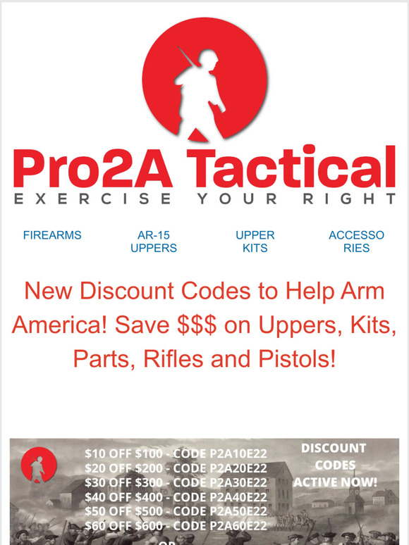 Pro2A Tactical: New AR-15 Discount Codes! Save on Uppers, Upper Kits ...
