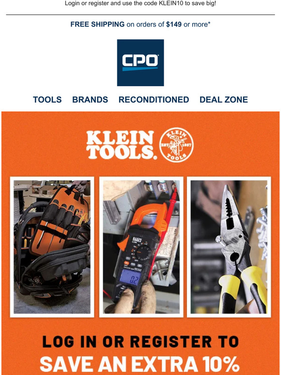 CPO DeWalt: Exclusive Member Savings! 10% Off Klein Tools for 1 Week ...