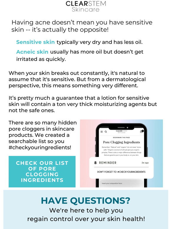 CLEARSTEM Skincare: Sensitive vs acne prone skin: what's the difference ...