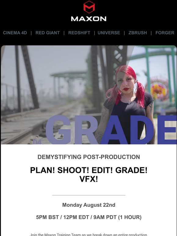 Maxon: ️FREE TRAINING | Mondays in August - Demystifying Post ...