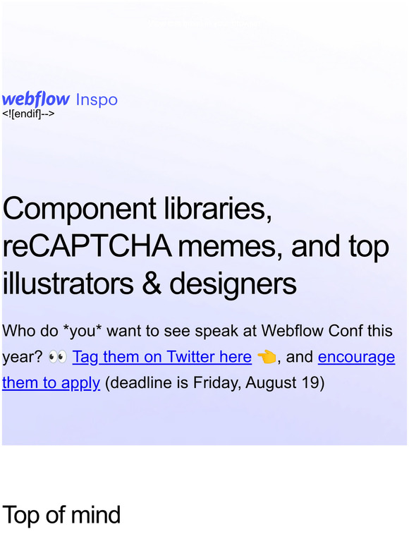 Webflow: Component libraries, reCAPTCHA memes, and top illustrators ...