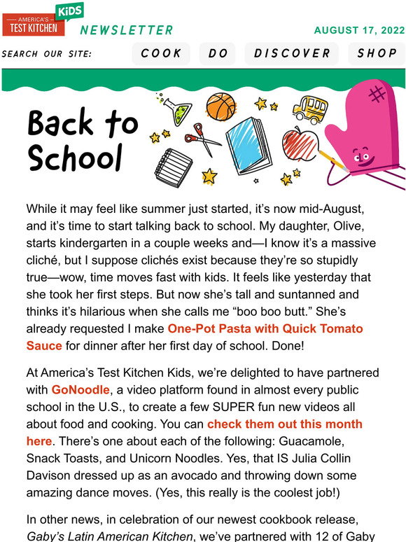 America's Test Kitchen: ATK Kids Gets You Ready for Back to School | Milled