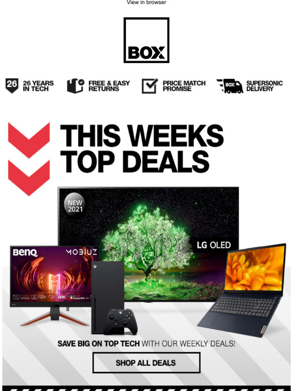 Box: Shop our Weekly Deals Now! Save big on TVs, Monitors, Gaming Laptops & much more | Milled