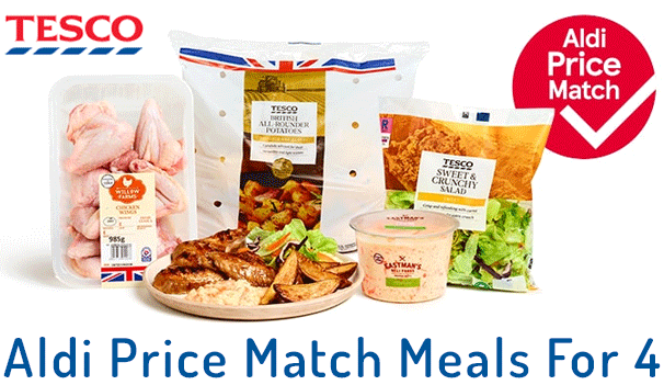 Go Groopie: The Tesco Aldi Price Match is Back - Make a meal for 4 for ...