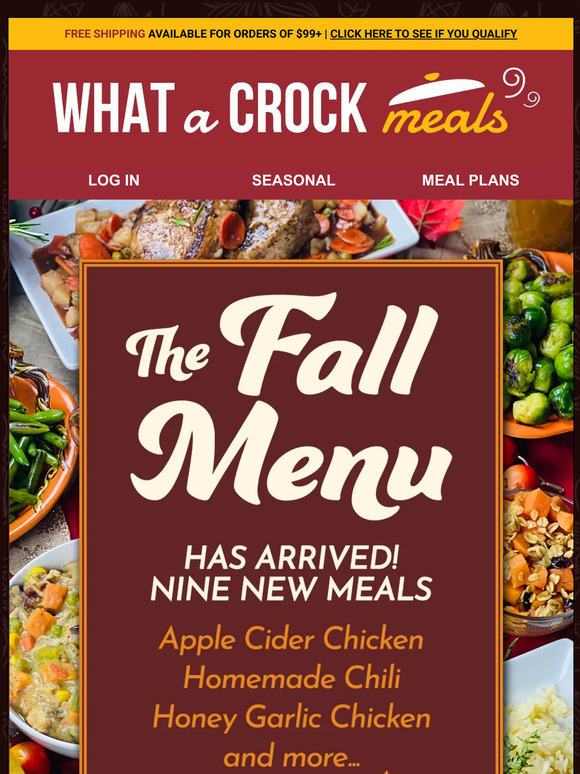 What a Crock Meals: Our Fall Menu is BACK! Here's a free portion to try ...
