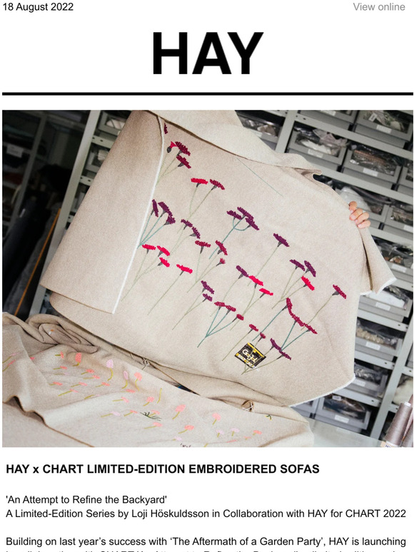 HAY: HAY x CHART Limited-Edition Embroidered Sofas | Milled