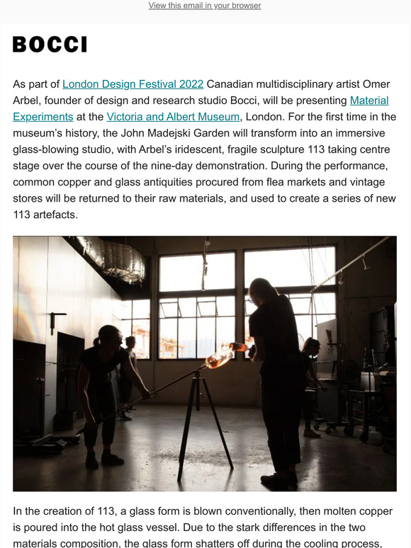 Bocci: OMER ARBEL PRESENTS MATERIAL EXPERIMENTS AT THE V&A | Milled