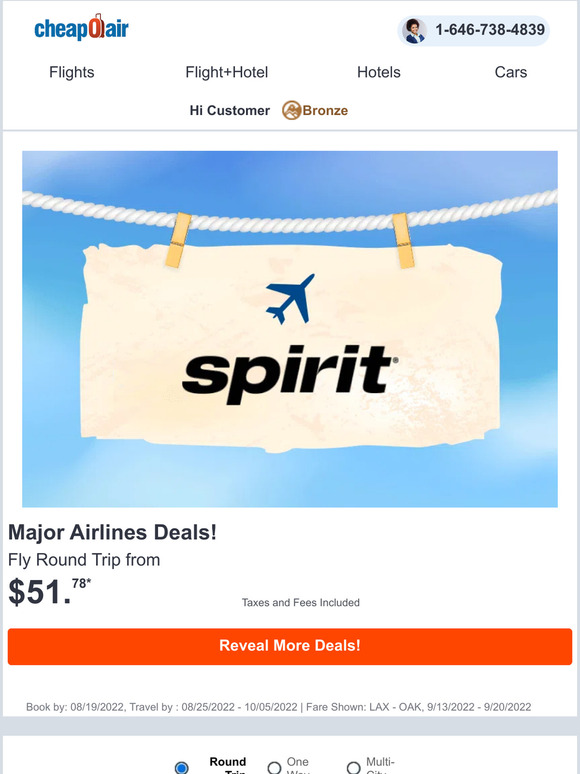 CheapOair: Major Airlines Deals! | Milled