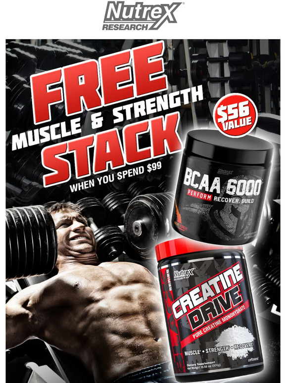Nutrex Research: 💪 FREE MUSCLE & STRENGTH STACK with Purchase! | Milled