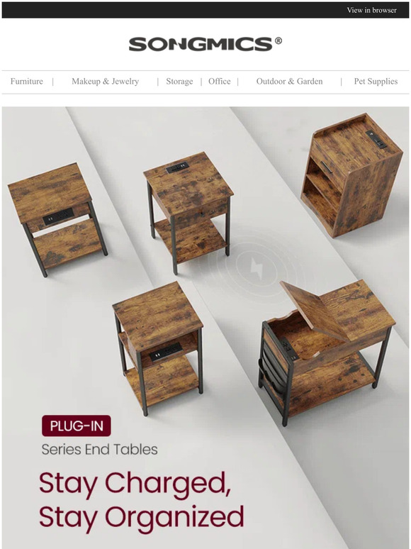 SONGMICS: Discover Plug-in Side Table Collection | Milled