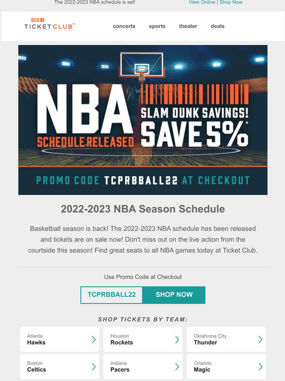 Ticketclub.com: Slam Dunk Savings! NBA Games On Sale Now! | Milled