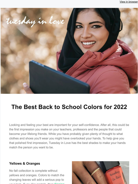 Tuesday in Love: 💜Here's the Best Colors for Back to School ️💅 | Milled