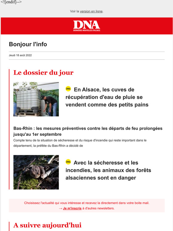 Dernières Nouvelles d'Alsace - DNA: La Matinale des DNA | Milled