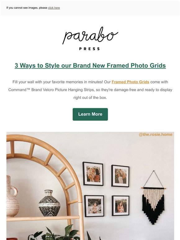 Parabo Press: 3 ways to style our brand new Framed Photo Grids | Milled