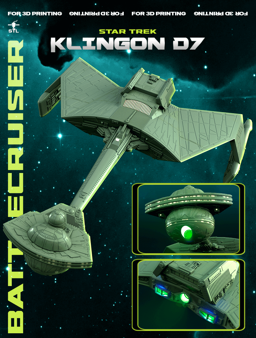 Gambody: 🦅 Menacing Klingon D7 Battlecruiser for 3D printing is out ...