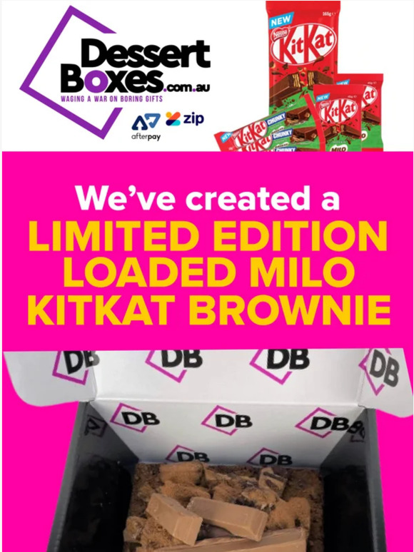 Dessert Boxes: Kit Kat Milo Loaded Brownie 😍😍 | Milled